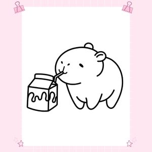 Top 30+ Tranh tô màu capybara đáng yêu và vô tri nhất cho bé