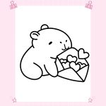Top 30+ Tranh tô màu capybara đáng yêu và vô tri nhất cho bé