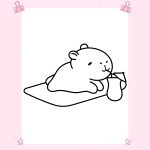 Top 30+ Tranh tô màu capybara đáng yêu và vô tri nhất cho bé