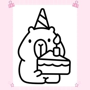 Top 30+ Tranh tô màu capybara đáng yêu và vô tri nhất cho bé